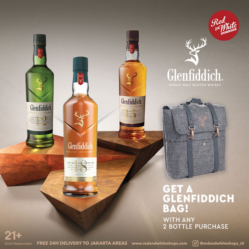Glenfiddich GWP Promo - Buy Any 2 Bottle, Get Glenfiddich Bag - Red & White