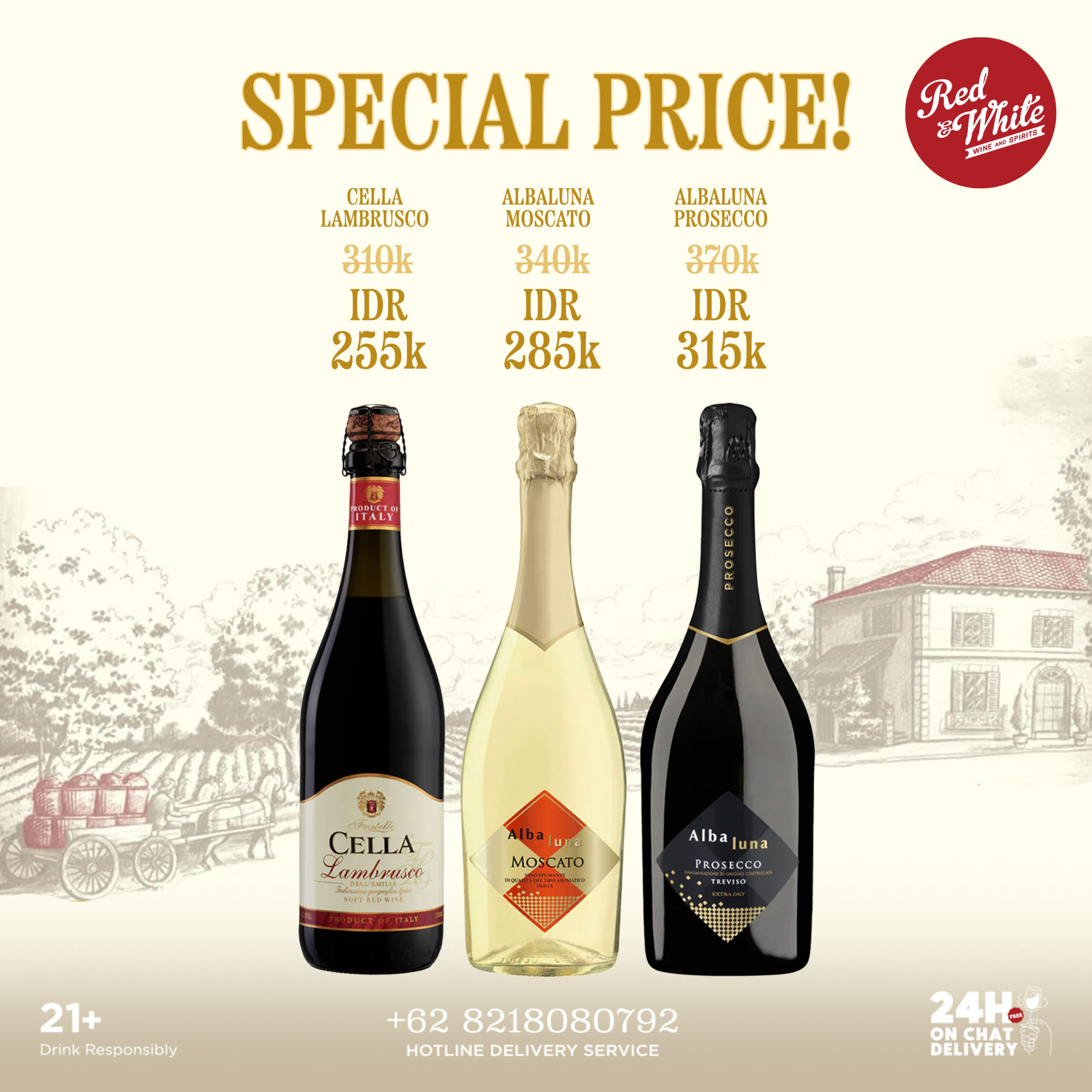 Cella and Albaluna Special Price - Red & White